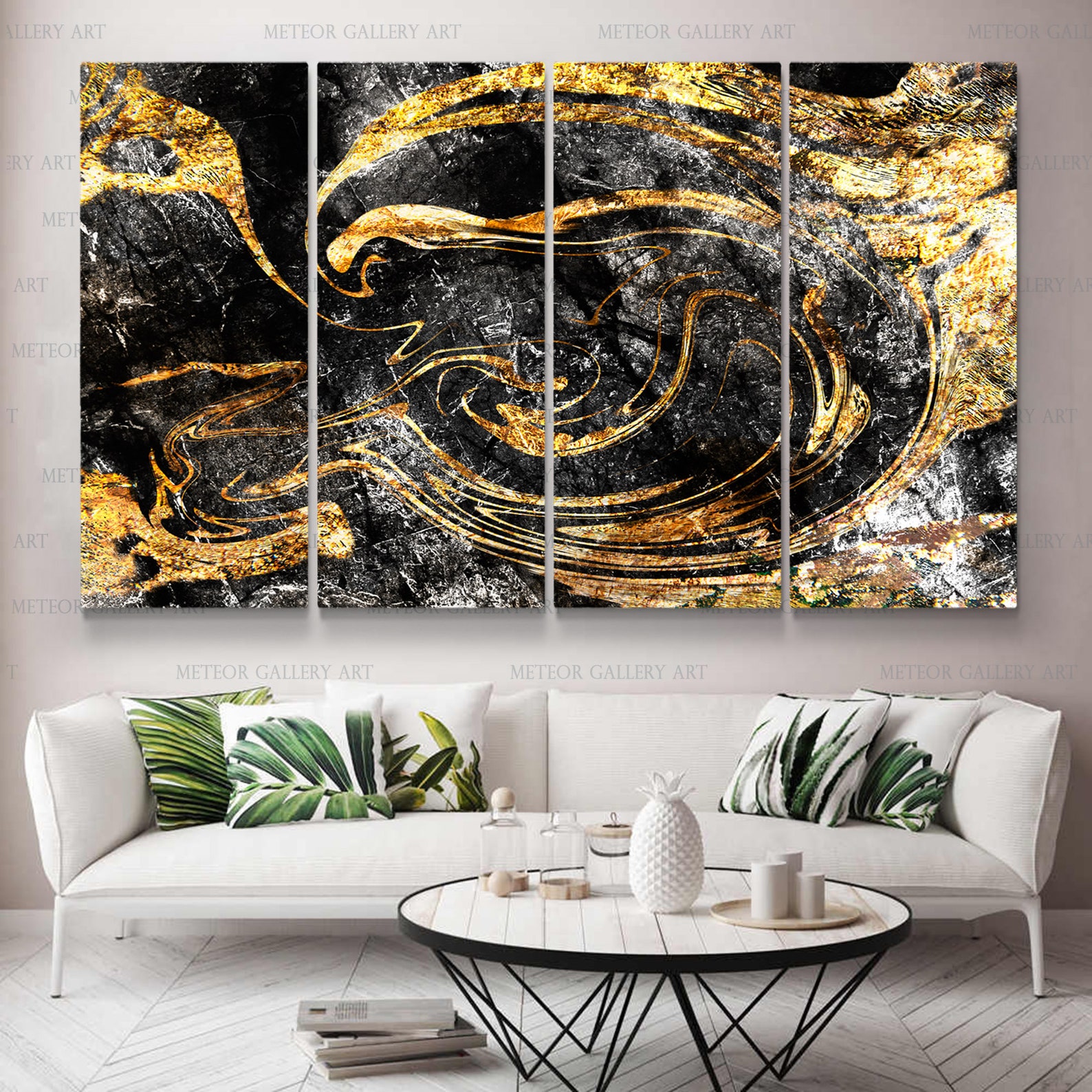 Black Abstract Wall Art Dark Abstract Canvas Print Black - Etsy