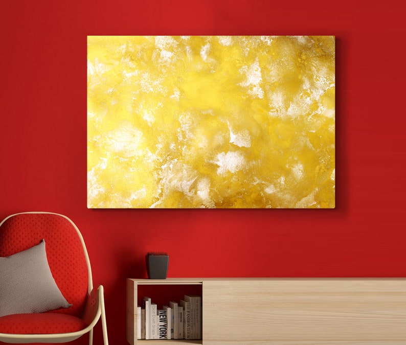 Yellow Abstract Wall art canvas print Yellow print Abstract | Etsy