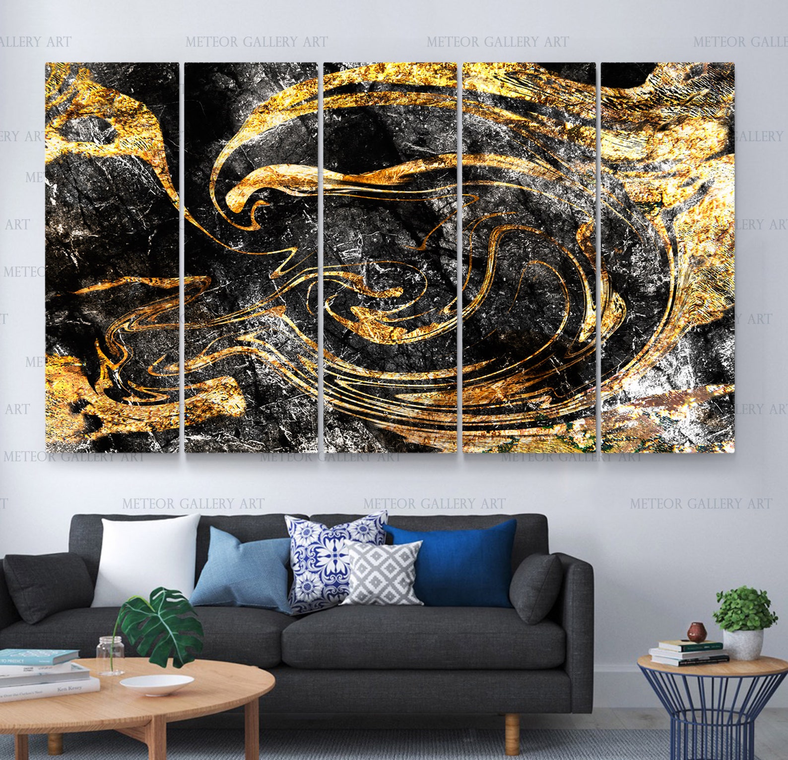 Black Abstract Wall Art Dark Abstract Canvas Print Black - Etsy