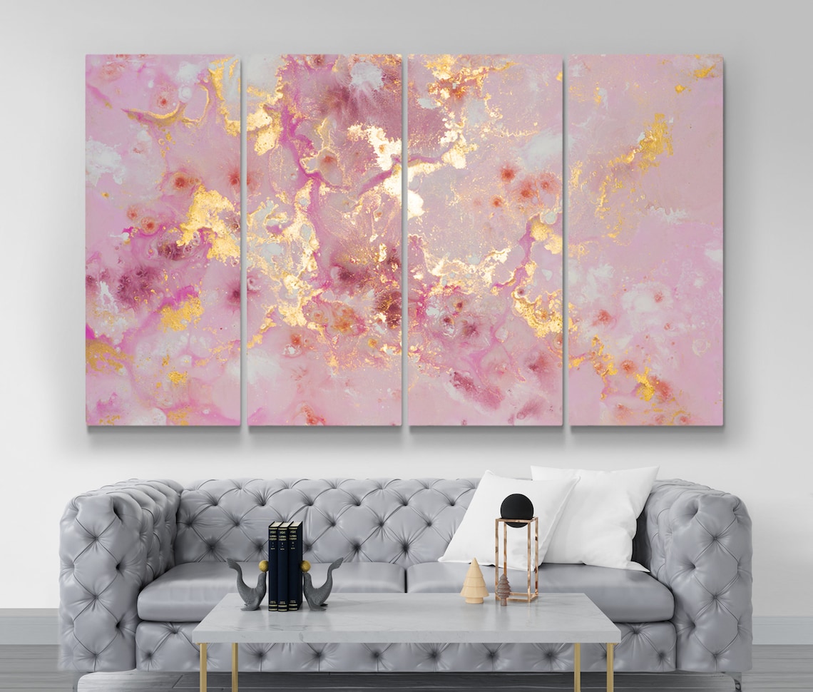 Abstract Wall Art Abstract Print Living Room Bed decor Pink | Etsy