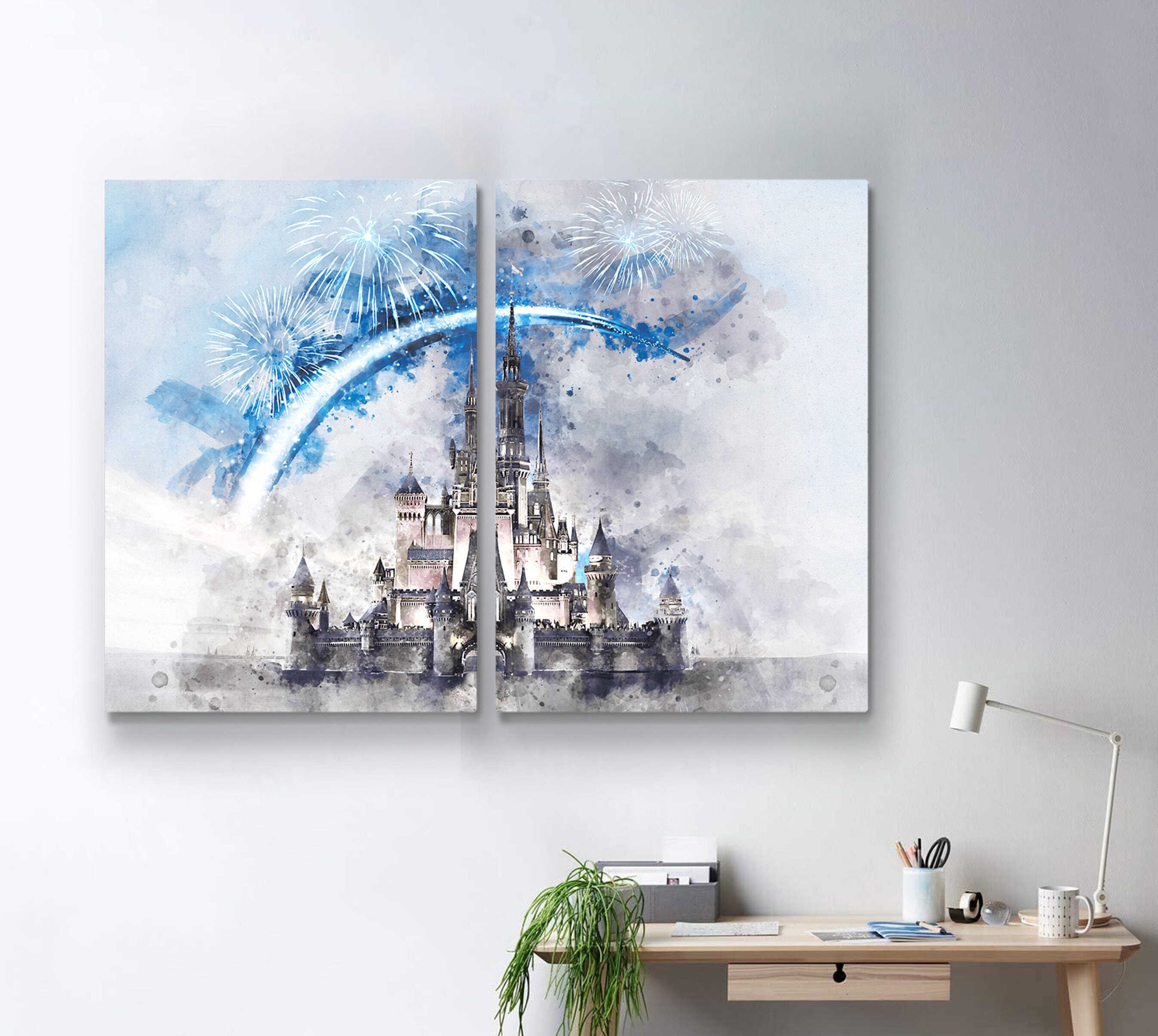 Disney Wall Art Cinderella Castle Disney Canvas Prints - Etsy