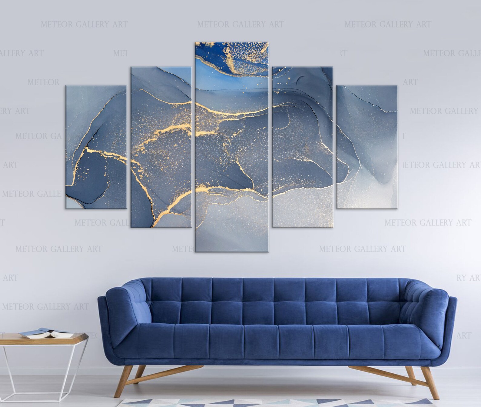 Blue Abstract Wall Art Canvas Print Abstract Art Decor Blue | Etsy