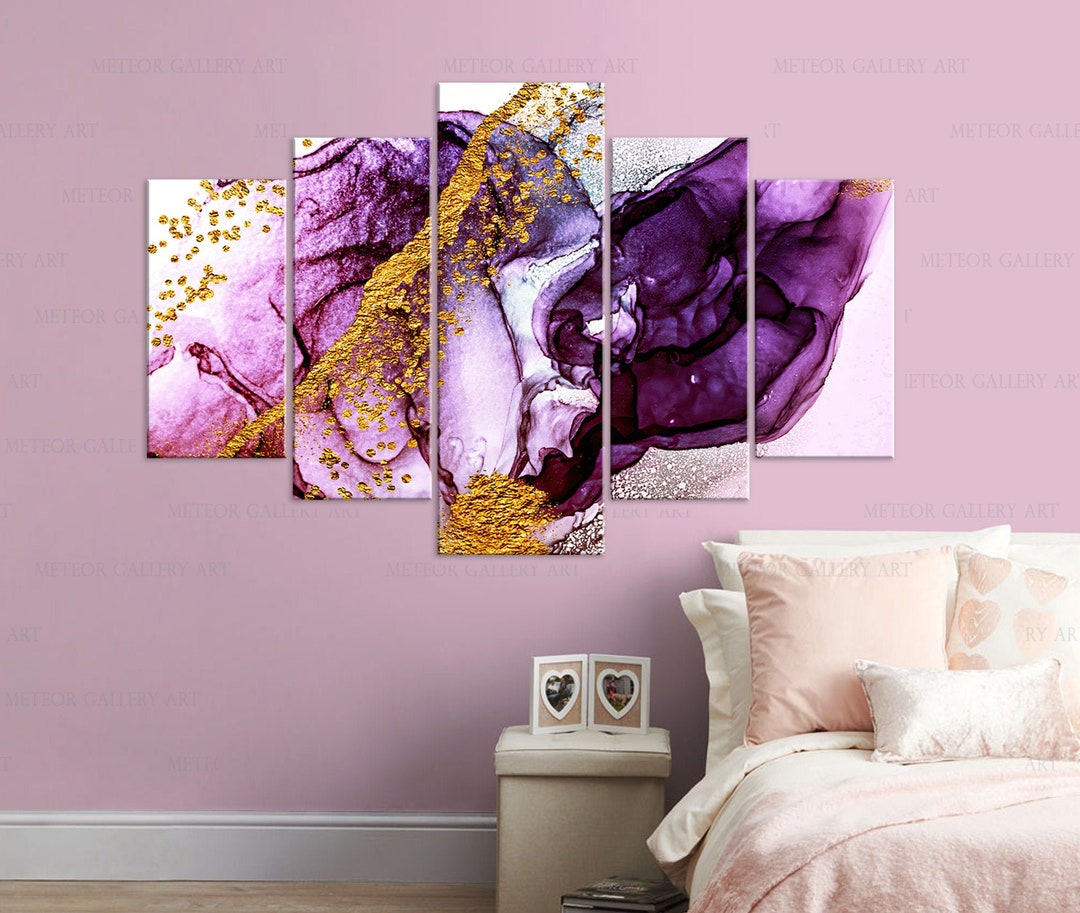 Purple Wall Painting Abstract Purple Canvas Art Purple and - Etsy