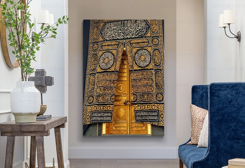 Kaaba Wall Art Islamic Canvas Art Door of Kaaba Mecca Canvas | Etsy