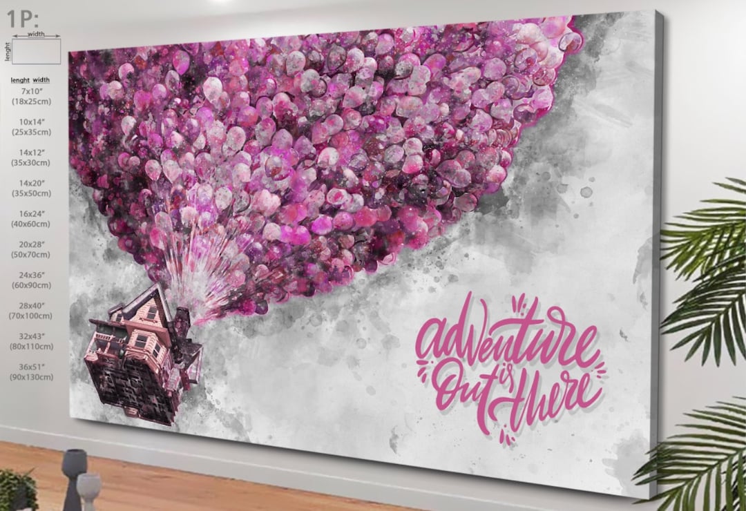 Up Pixar Canvas Painting, up Pixar Wall Art, up Print, Disney Wall Art ...