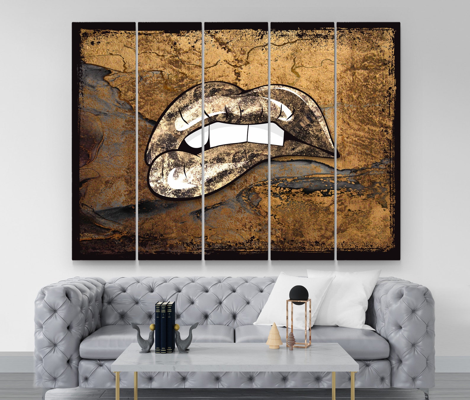 Lip Print Lips Wall Art Fashion Print Poster Lips Abstract - Etsy