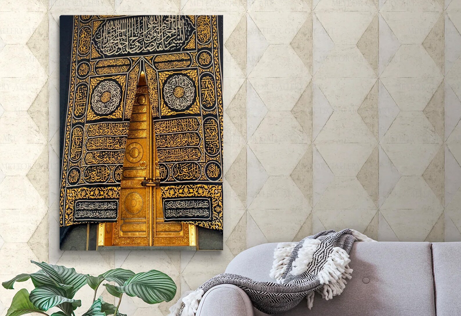 Kaaba Wall Art Islamic Canvas Art Door of Kaaba Mecca Canvas | Etsy