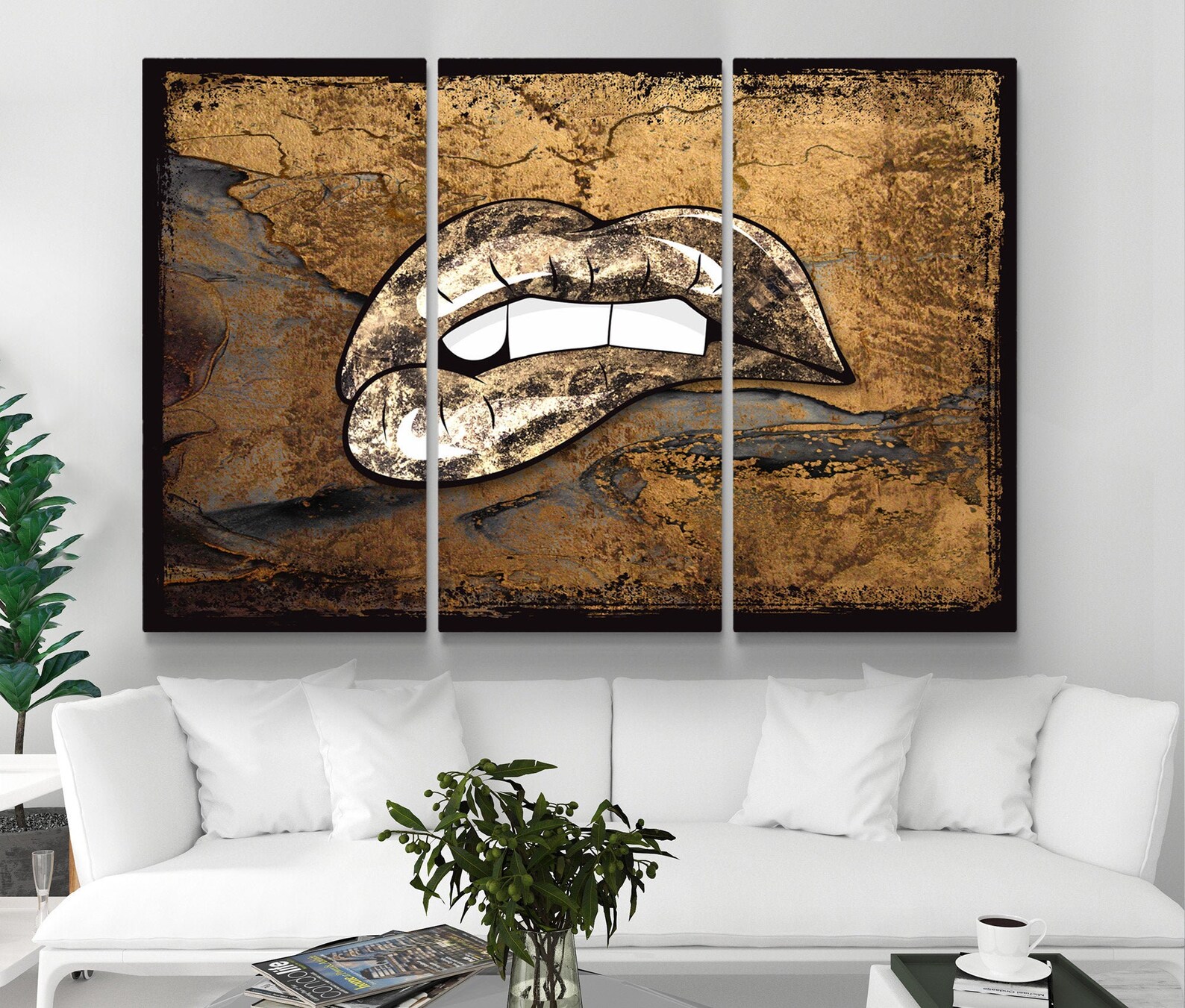 Lip Print Lips Wall Art Fashion Print Poster Lips Abstract - Etsy