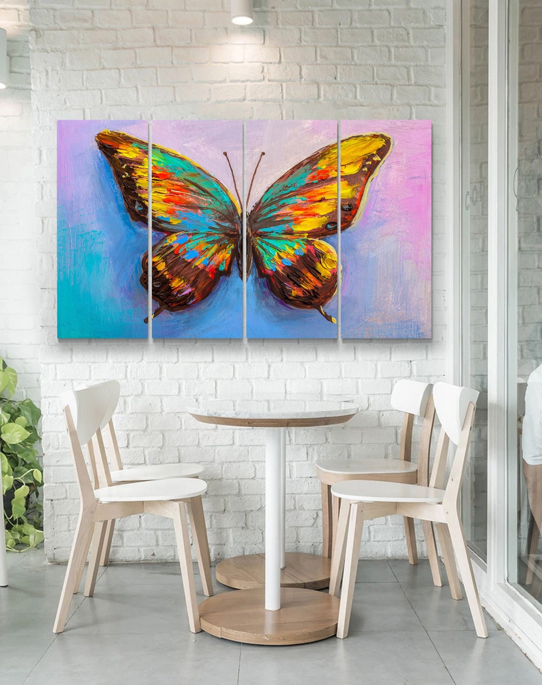 Butterfly Wall Art Colorful Canvas Print Abstract Animal - Etsy