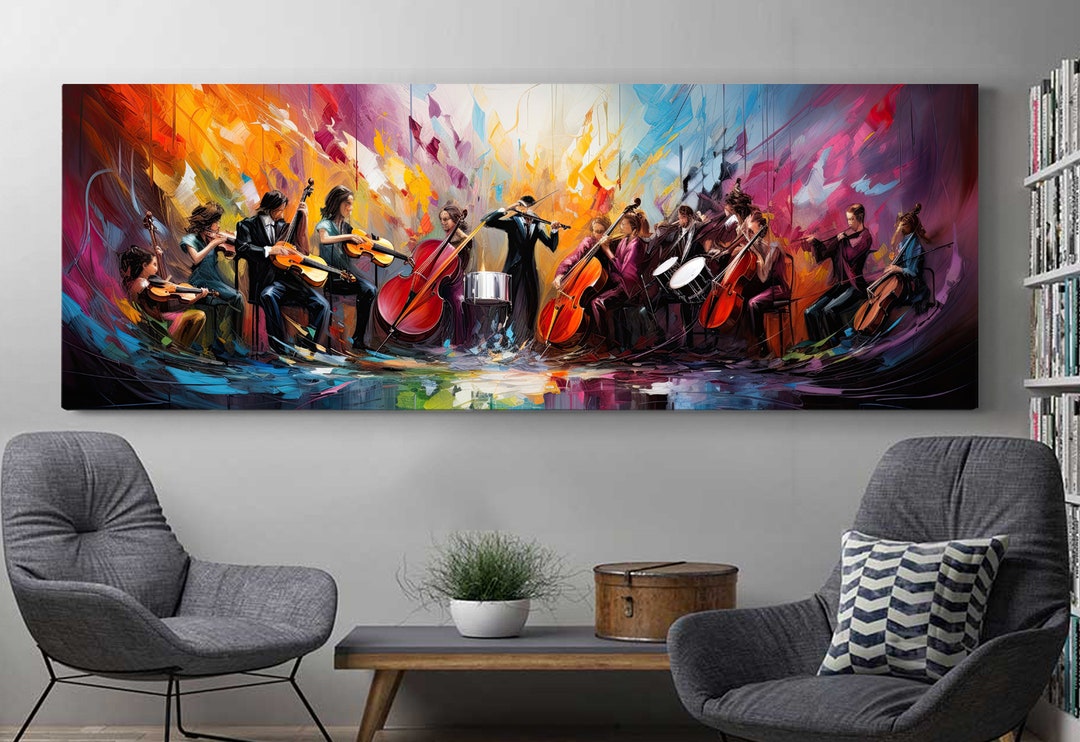 Music Wall Art, Music Wall Decor, Modern Canvas Art, Colorful Artwork ...