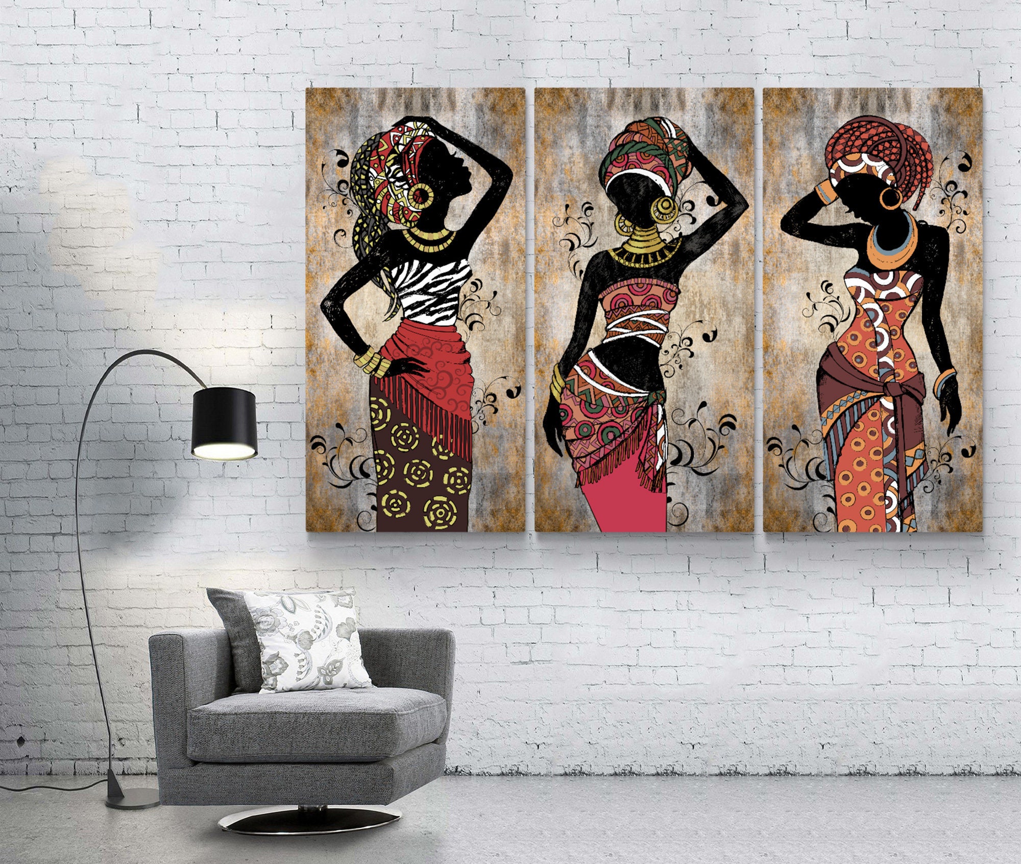 African Women Art Decor African Girl Canvas Wall Art Ethnic Etsy Canada