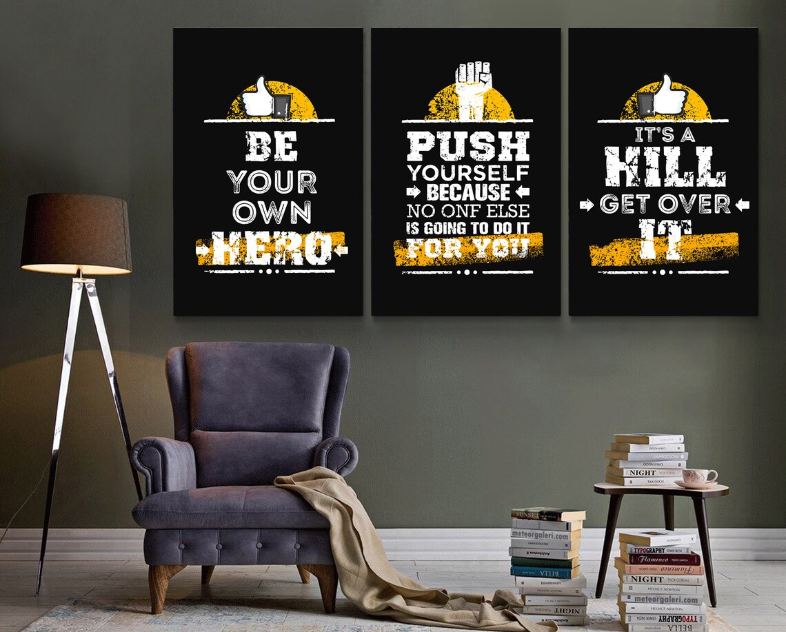 Motivation Wall Art 3 Panels Motivational Modern Canvas - Etsy