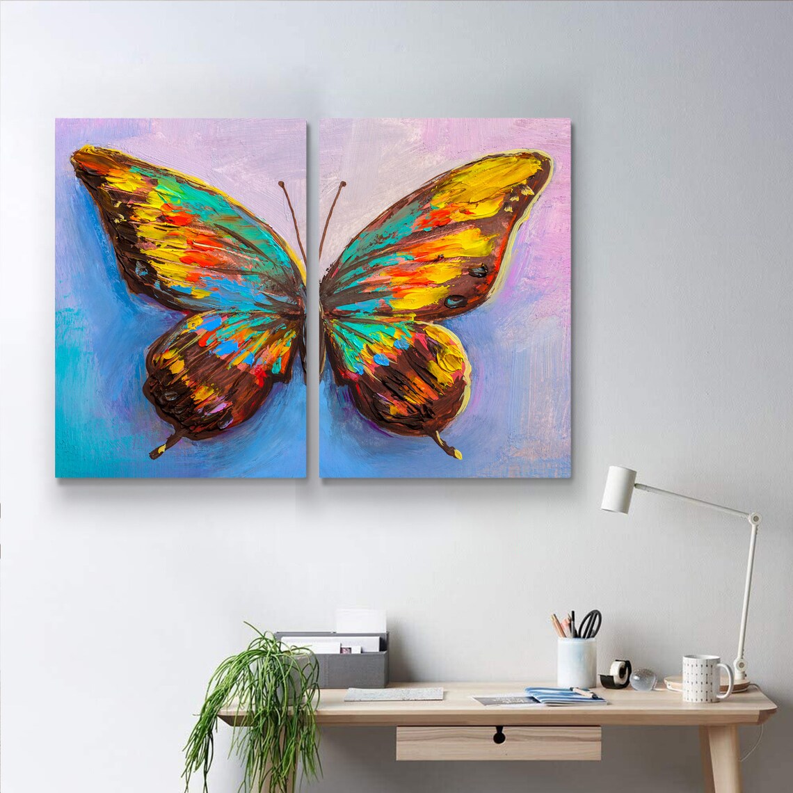Butterfly Wall Art Colorful Canvas Print Abstract Animal - Etsy