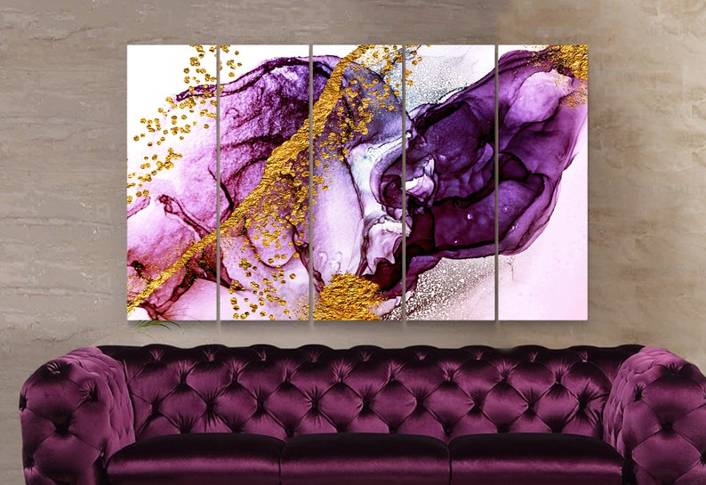 Purple Wall Painting Abstract Purple Canvas Art Purple and | Etsy