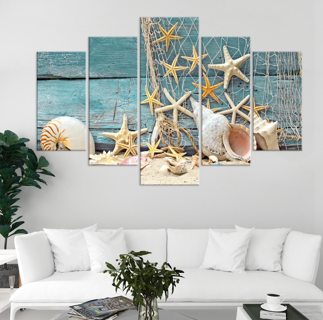Starfish Decor Sea Wall Art Sea Shell Art Beach Decor - Etsy