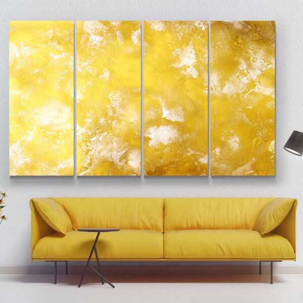 Yellow Abstract Art - Etsy
