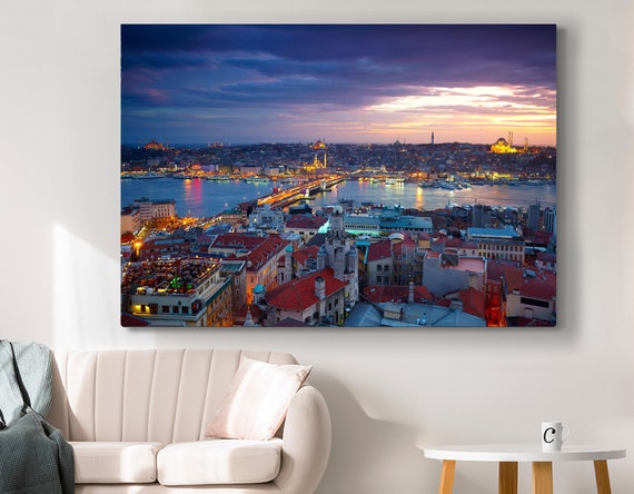 Istanbul Wall Art Cityscape Canvas Painting Istanbul - Etsy