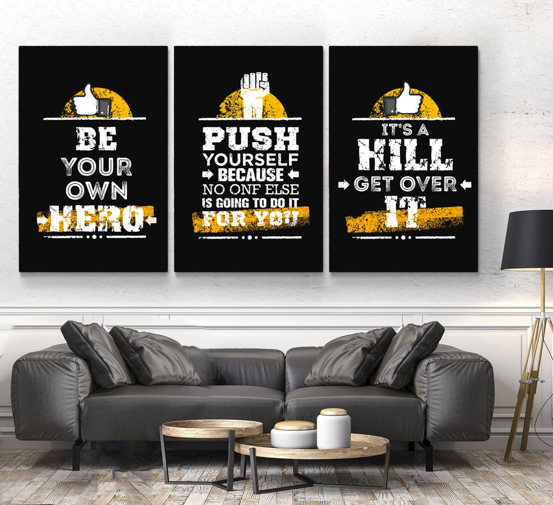 Motivation Wall Art 3 Panels Motivational Modern Canvas - Etsy