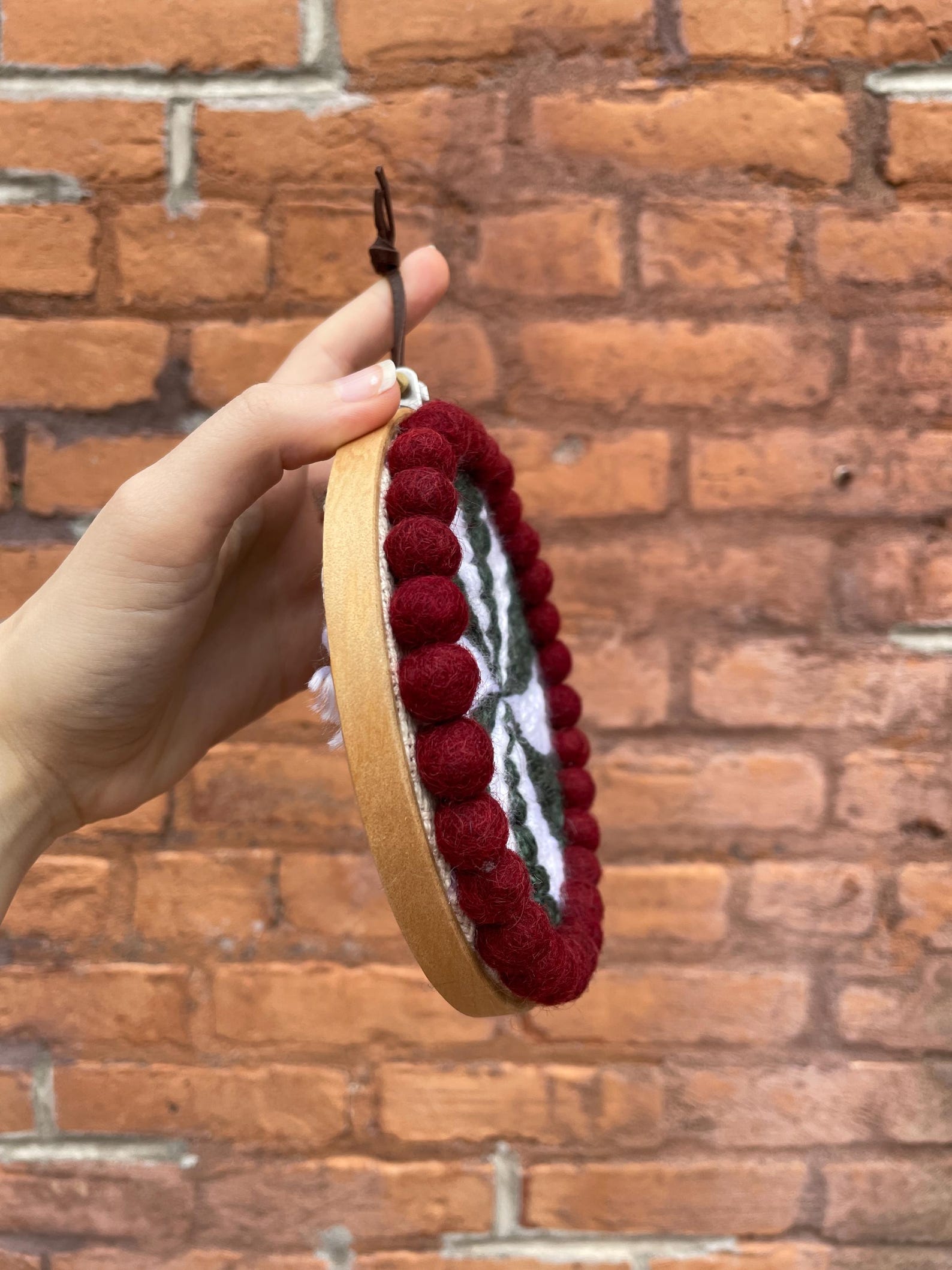 Winter Christmas Peppermint Punch Needle Hoop Decoration — Holiday ...