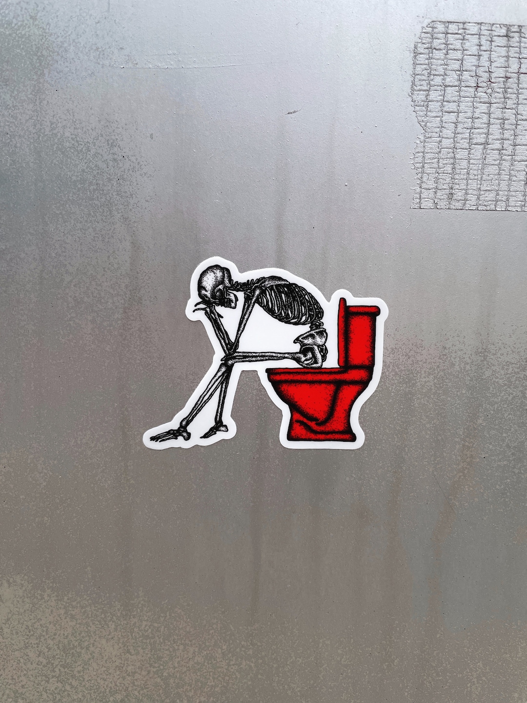 Funny Constipated Skeleton Sticker Toilet Humor Stationary - Etsy
