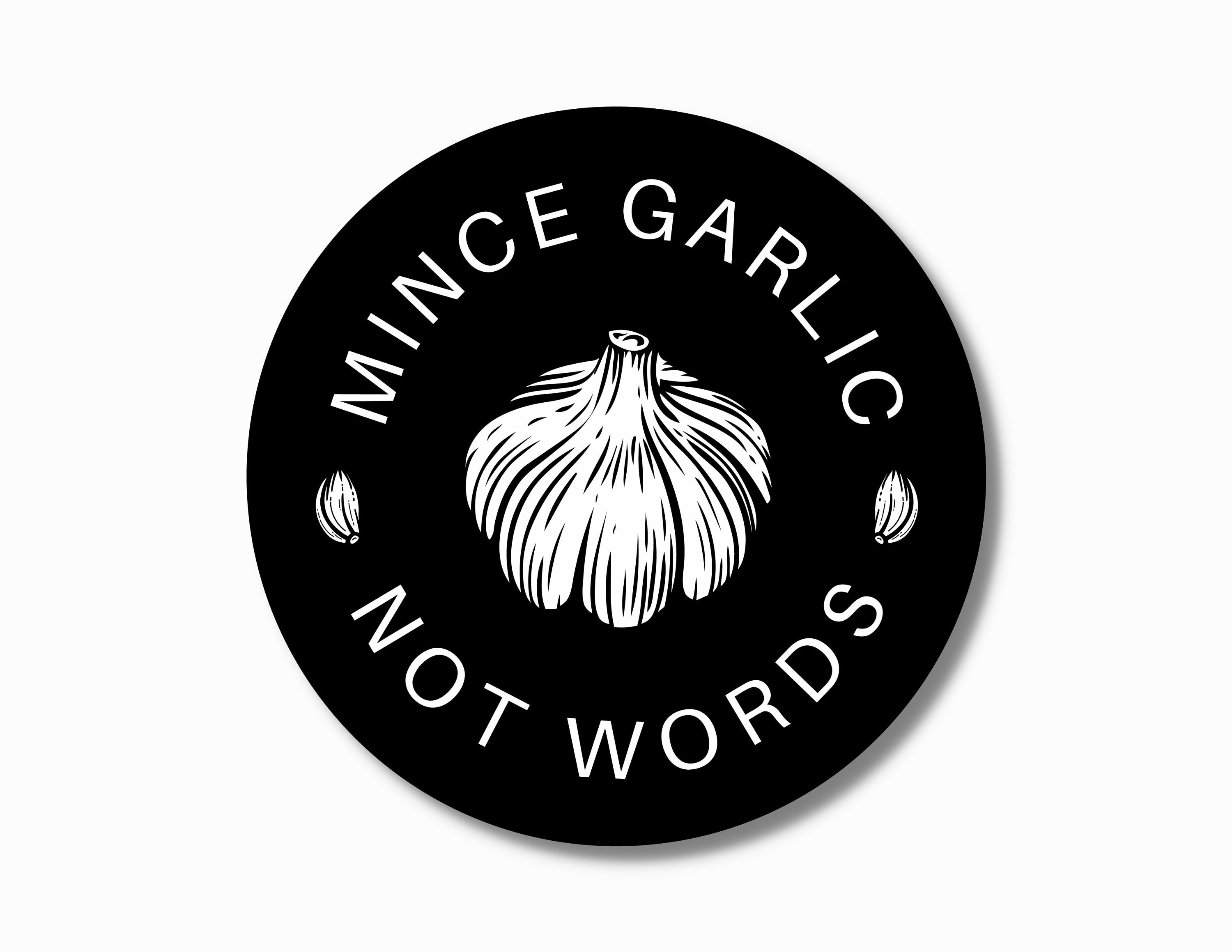 Garlic Vinyl Circle Sticker — Food, Design, Stationary, Cooking, Gift ...