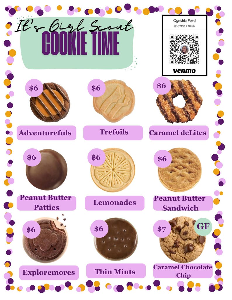 Editable Girl Scout Cookie Flyer, Order Form Canva Template (digital ...