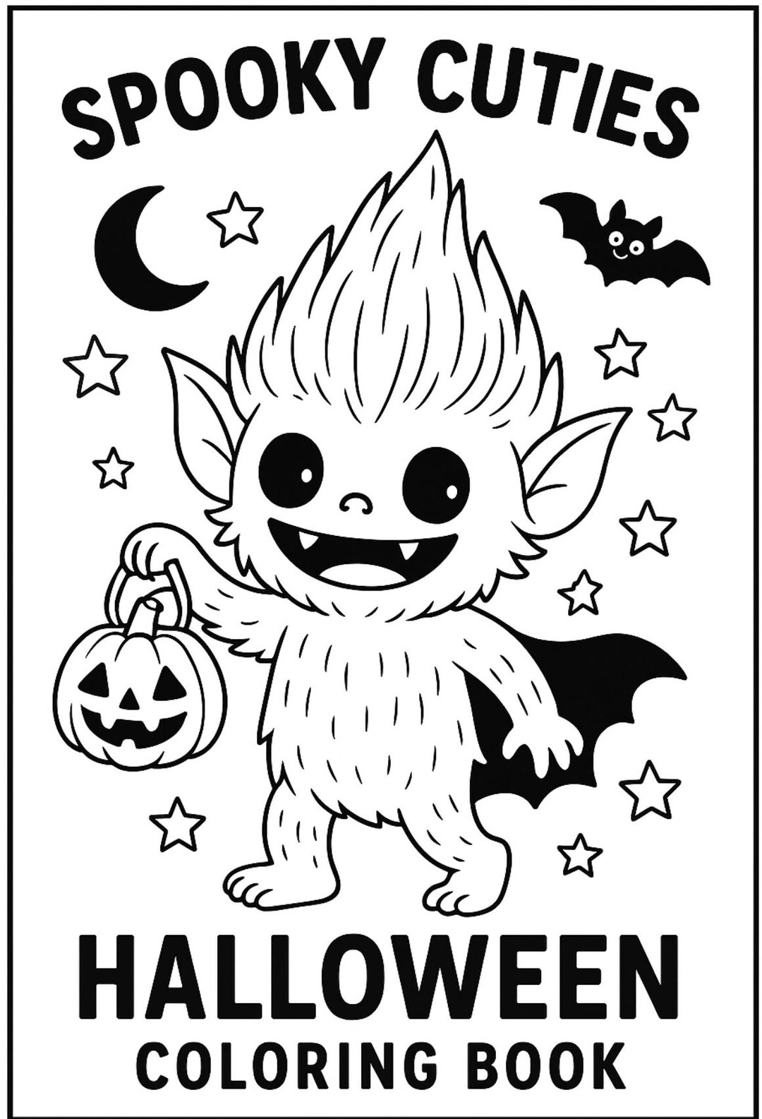 Halloween Coloring Book for Kids | Cute Spooky Creatures | Labubu Style ...