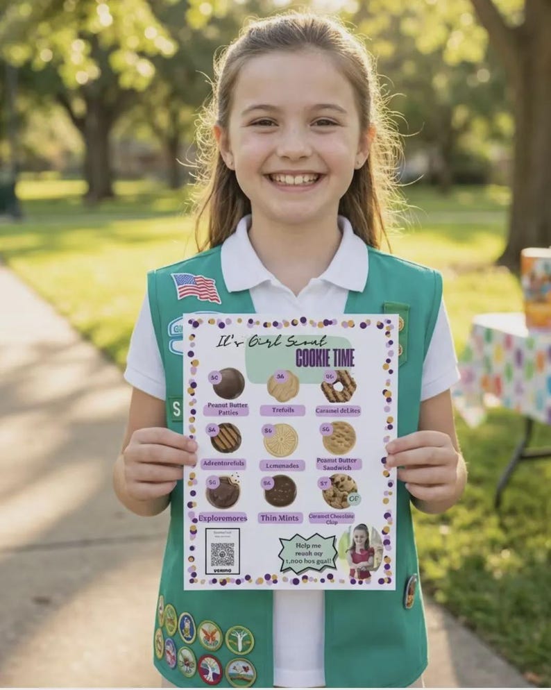 Editable Girl Scout Cookie Flyer, Order Form Canva Template (digital ...