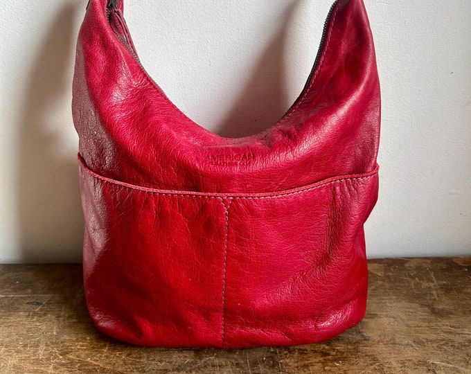 Vintage Hobo Red Leather Purse | 100% Genuine Leather Red Hobo Style ...