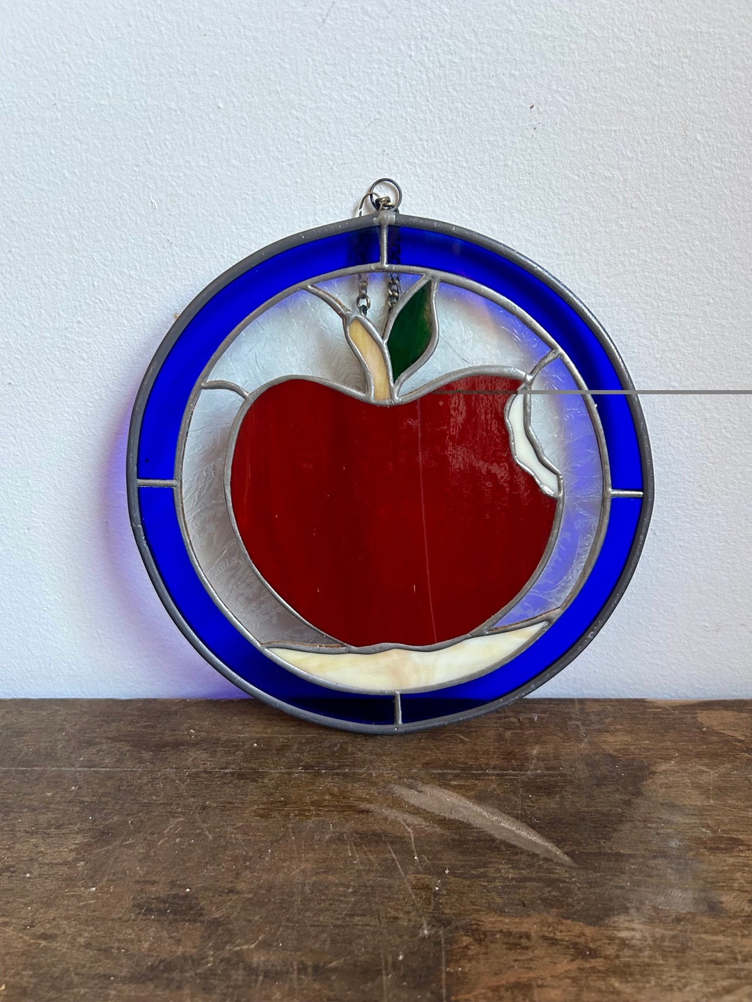 Stained Glass Apple Suncatcher | Wall Hanging | Vintage Home Decor - Etsy