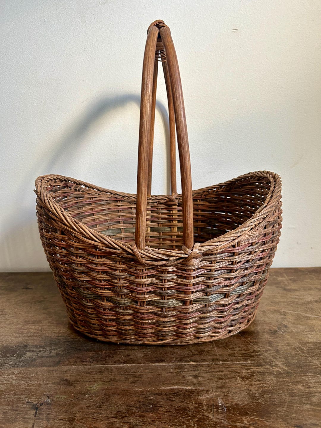 Vintage Oval Wicker Basket | Cottagecore Farmhouse Decor | Storage ...