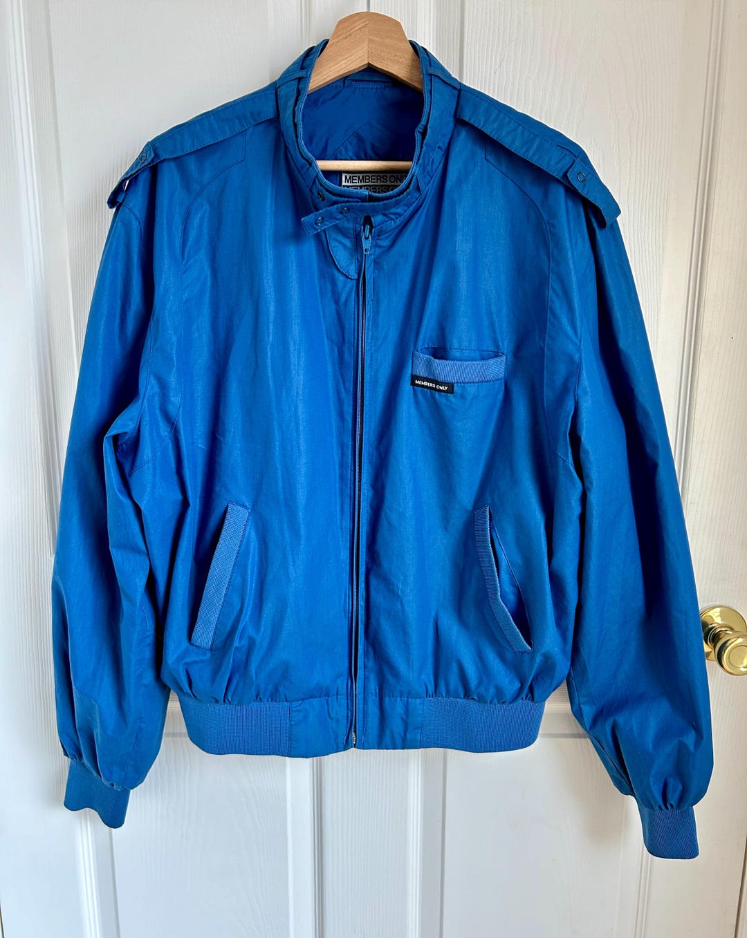 Vintage Men's Blue Members Only Jacket Sz Large | 1980's Classic Retro ...