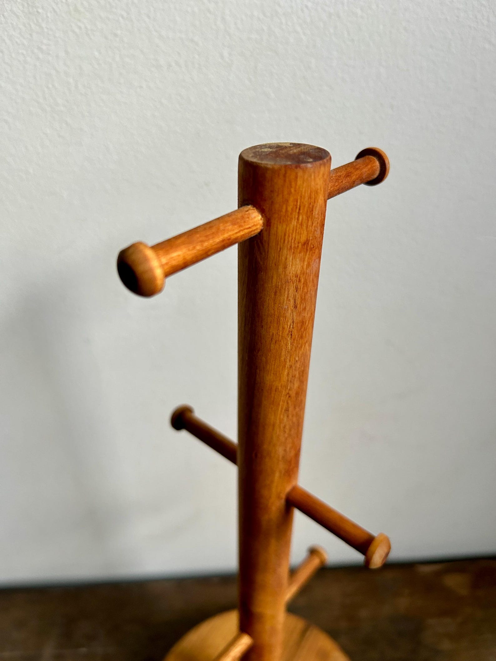 Vintage Rustic Wooden Mug Tree | Wooden Coffee Mug Rack | Jewelry ...