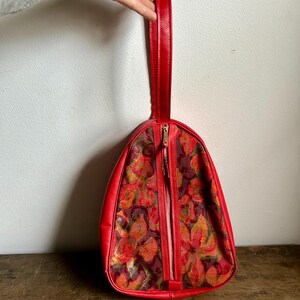 Vintage 70's Red and Floral Boho Handbag | Retro Style | Funky Handbag ...