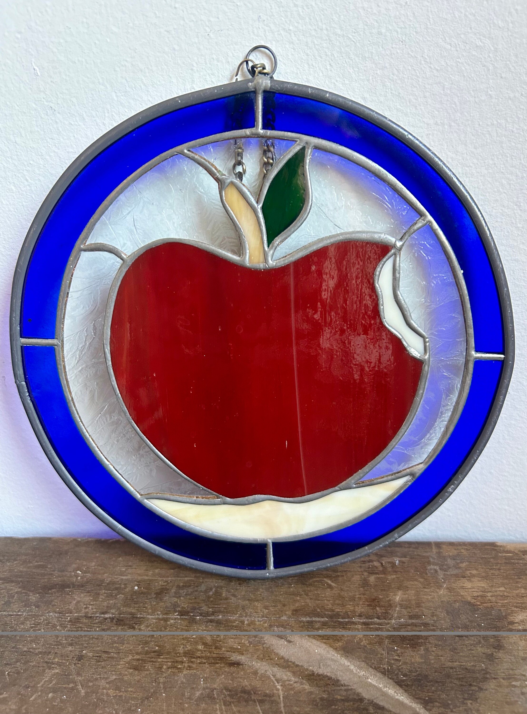 Stained Glass Apple Suncatcher Wall Hanging Vintage Home Decor - Etsy