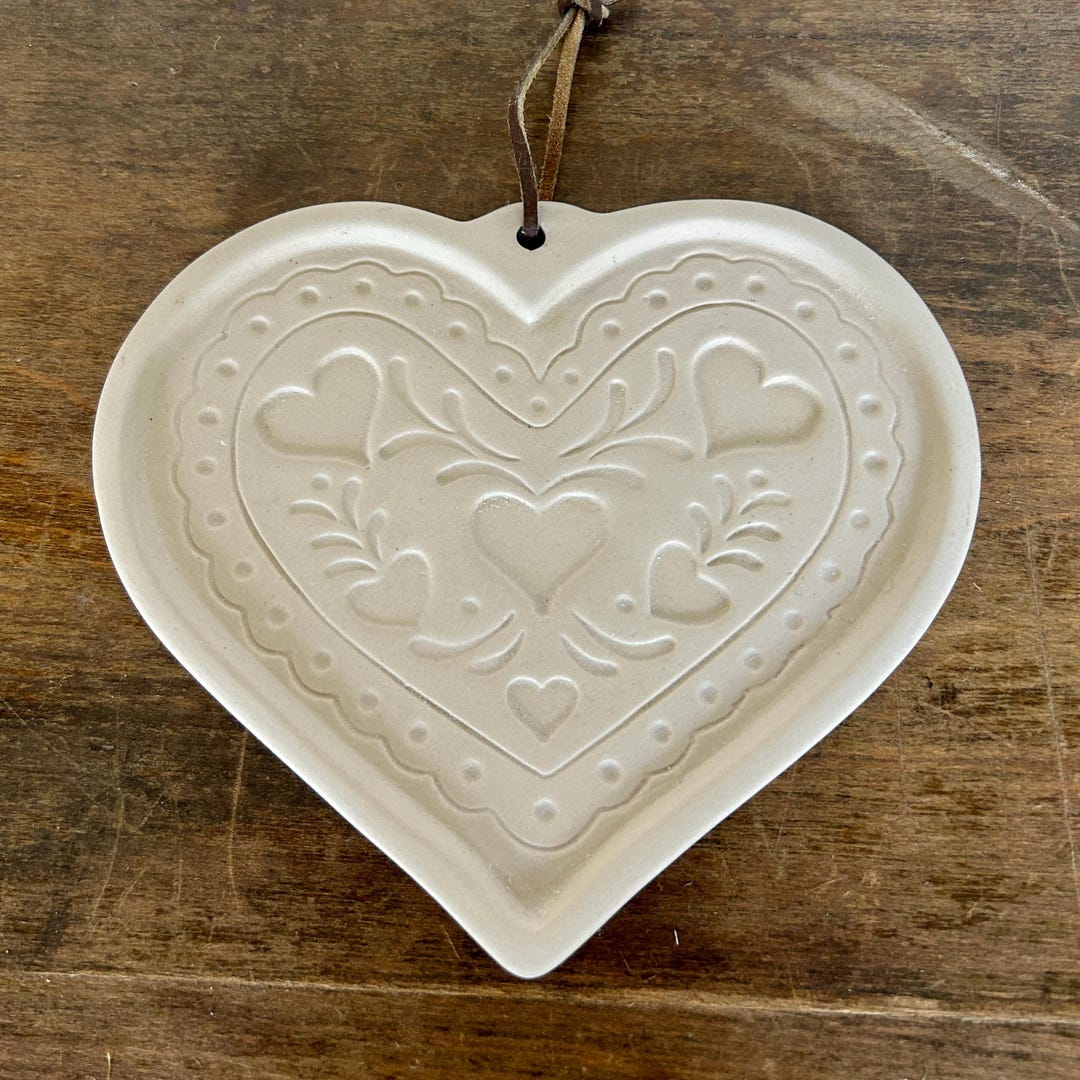 Vintage Sandstone Heart Cookie Mold | Farmhouse Wall Decor - Etsy