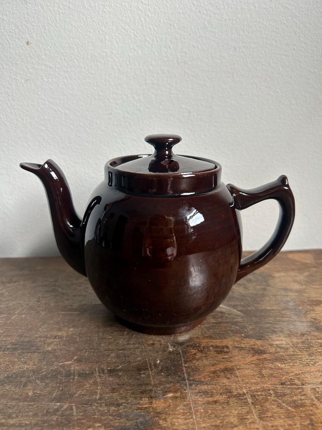 Vintage Brown Ceramic Teapot | English Teaware, Made in England - Etsy