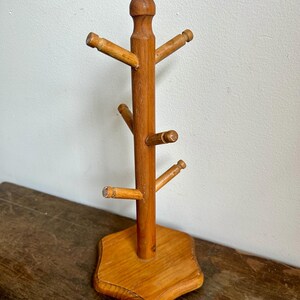 Vintage Rustic Kamenstein Wooden Mug Tree Wooden Coffee Mug Rack ...