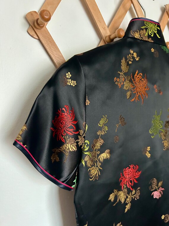 Vintage Womens Chinese Black Cheongsam Qipao Asian To… - Gem