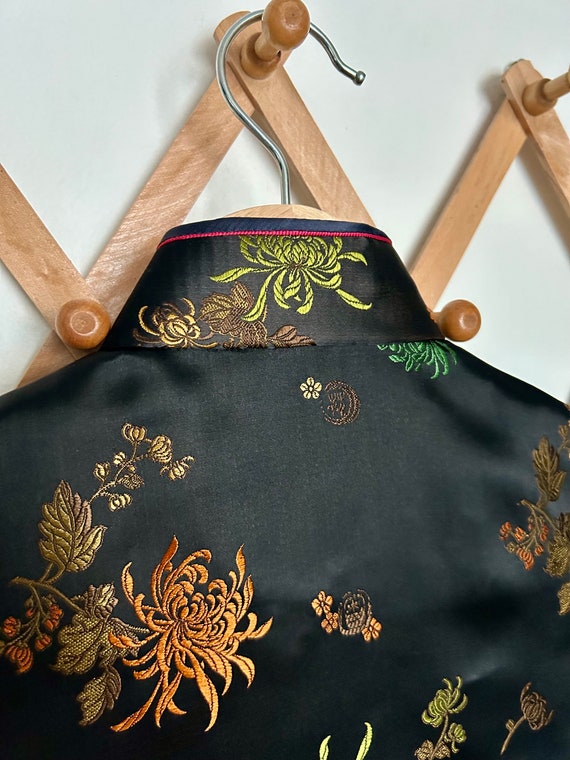 Vintage Womens Chinese Black Cheongsam Qipao Asian To… - Gem