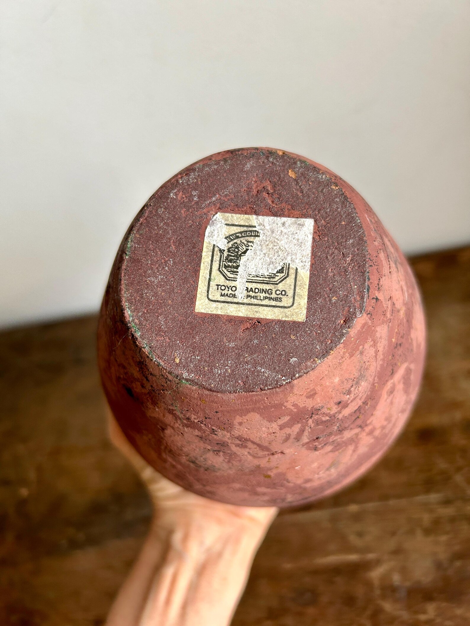Vintage Art Pottery Matte Finish Mauve Vase With Abstract Rose Design ...