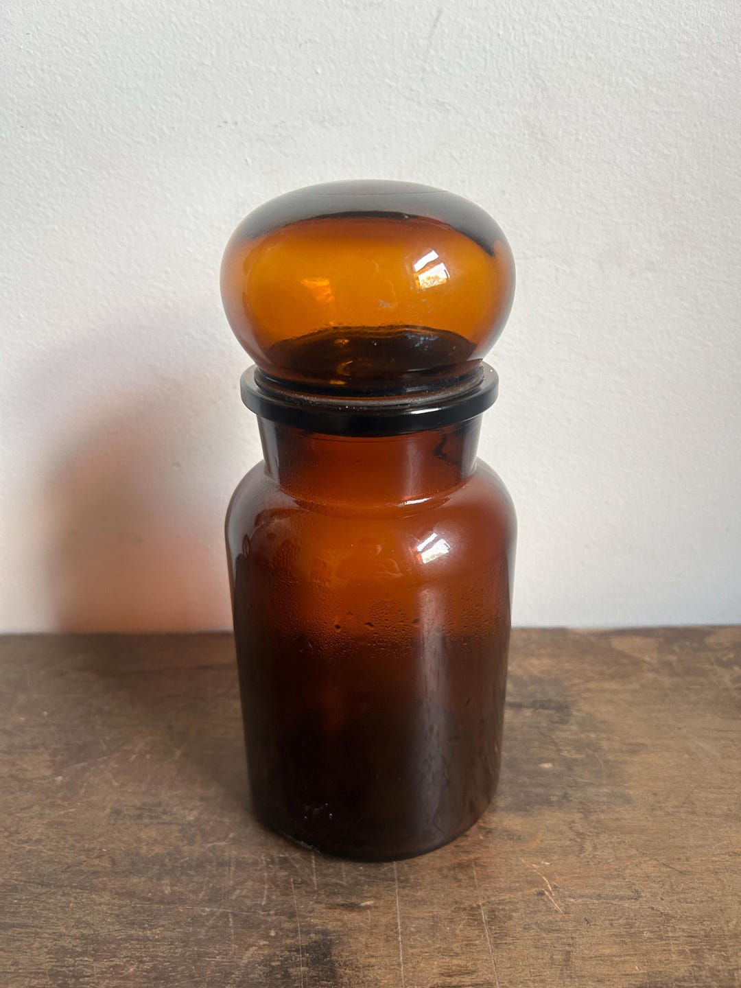 Antique Amber Glass Large Apothecary Jar, Made in Belgium | Dark ...