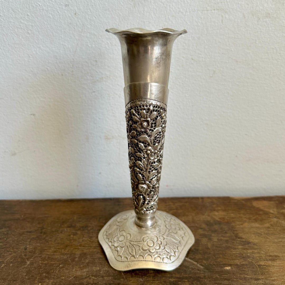 Vintage Silver Plated Victorian Style Tussie Mussie Bouquet Holder and ...