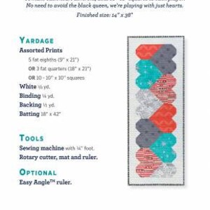 Lets Play Hearts Table Runner Pattern ATK-202 - Etsy