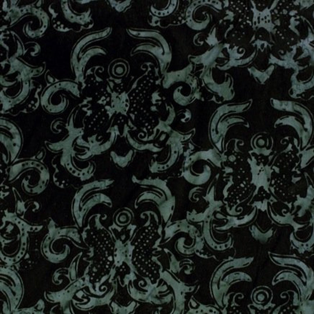 Black Floral Motif Batik Fabric by the Yard - 9196 - Clearance Item - Etsy
