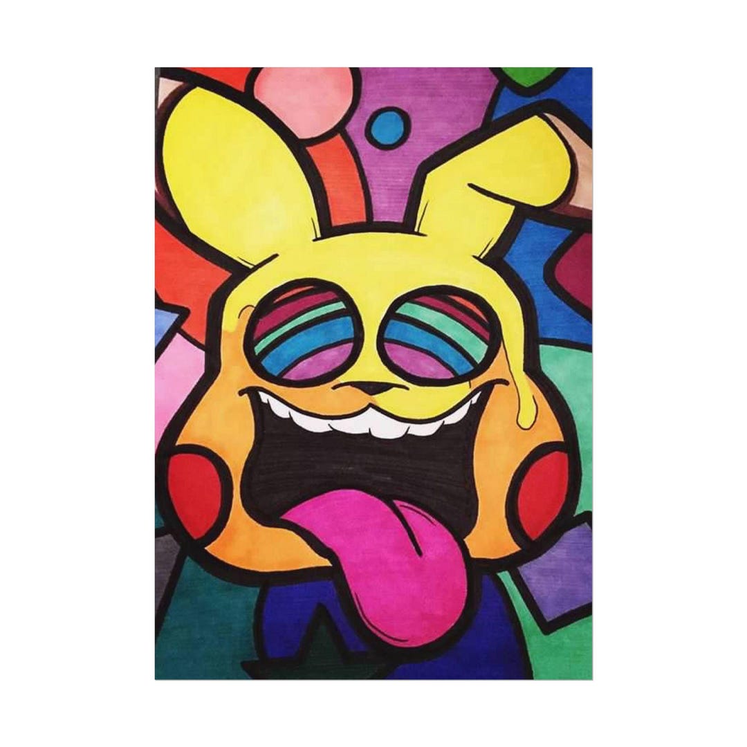 Acid Trip Pika Poster - Etsy
