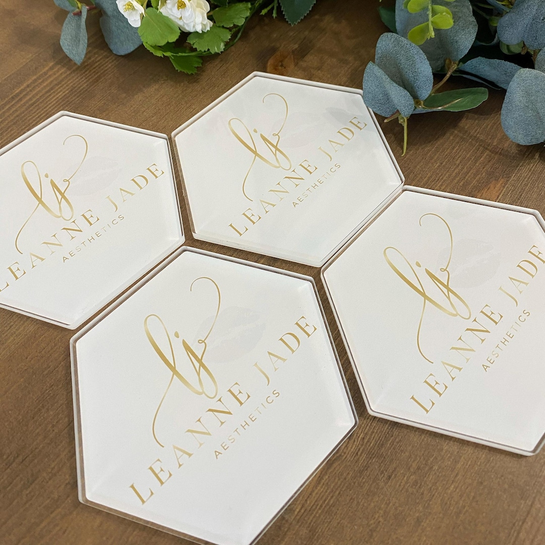 PREMIUM Acrylic Personalised Logo Coasters | Company Coasters | Logo ...