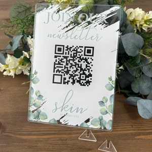 Acrylic QR Code Social Media Sign | Premium 5mm Acrylic Logo Plaque ...