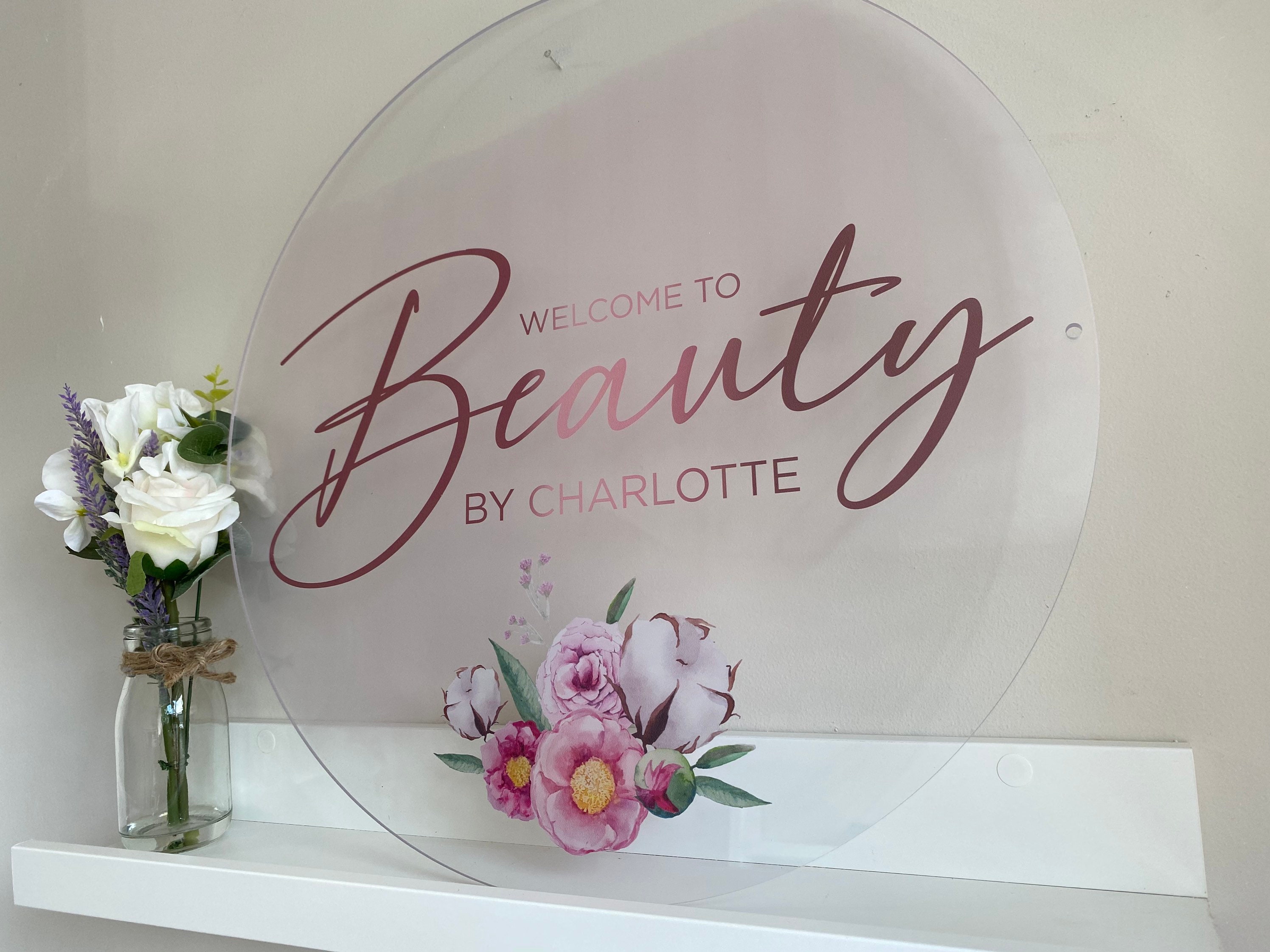 UK PREMIUM Circular Business Welcome Sign Beauty Salon - Etsy UK