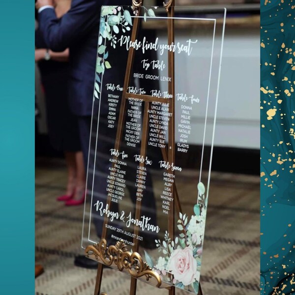 Transparent Seating Plan - Etsy UK